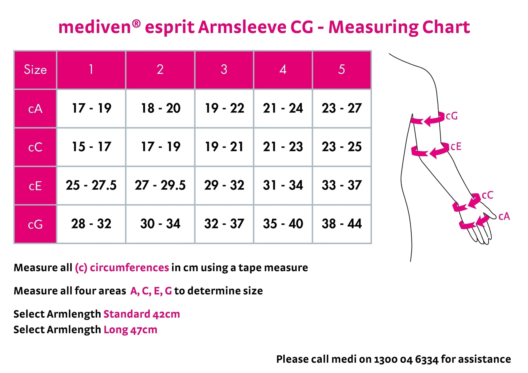 mediven® esprit Compression Armsleeve CG Standard Topband