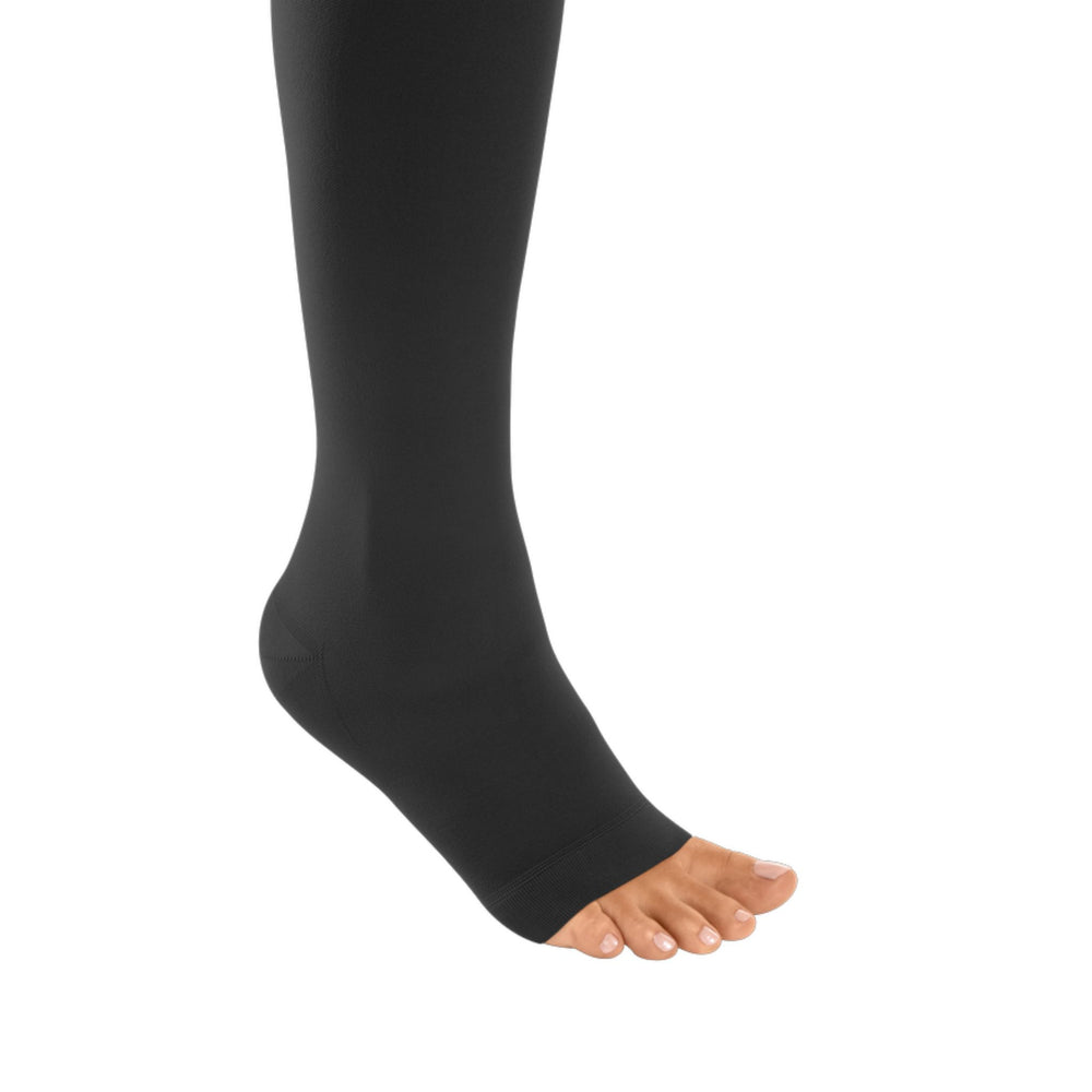 mediven®️ cotton Below Knee Compression Stockings Open Toe Black