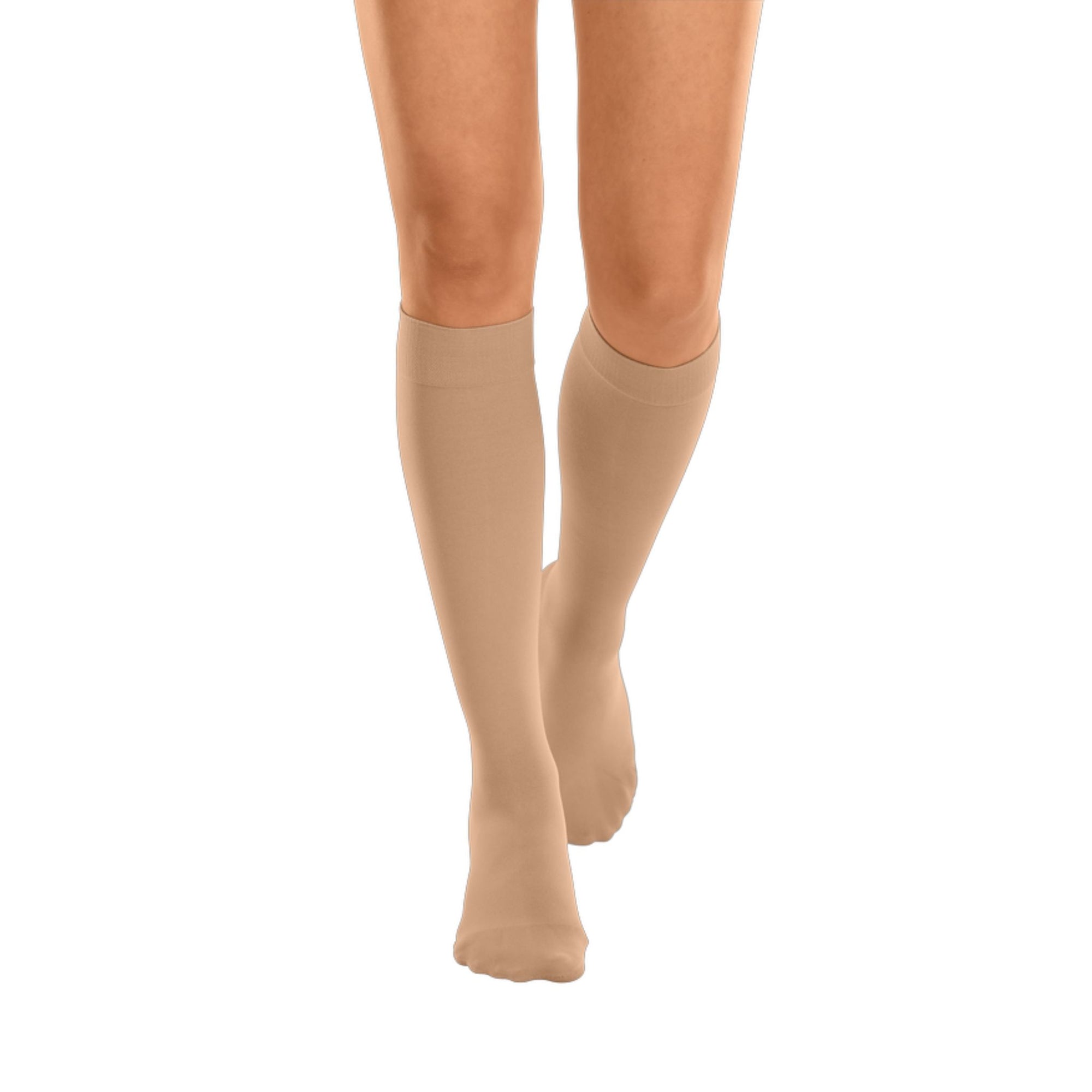 mediven®️ cotton Below Knee Compression Stockings Open Toe Caramel